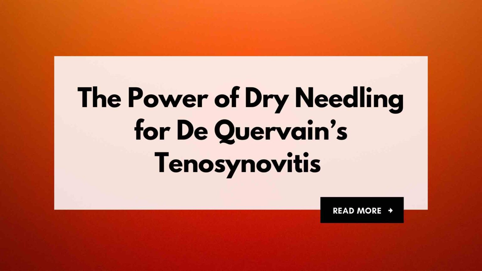 The Power of Dry Needling for De Quervain’s Tenosynovitis - Acupuncture ...